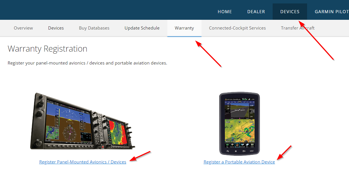 My Garmin Product Registration