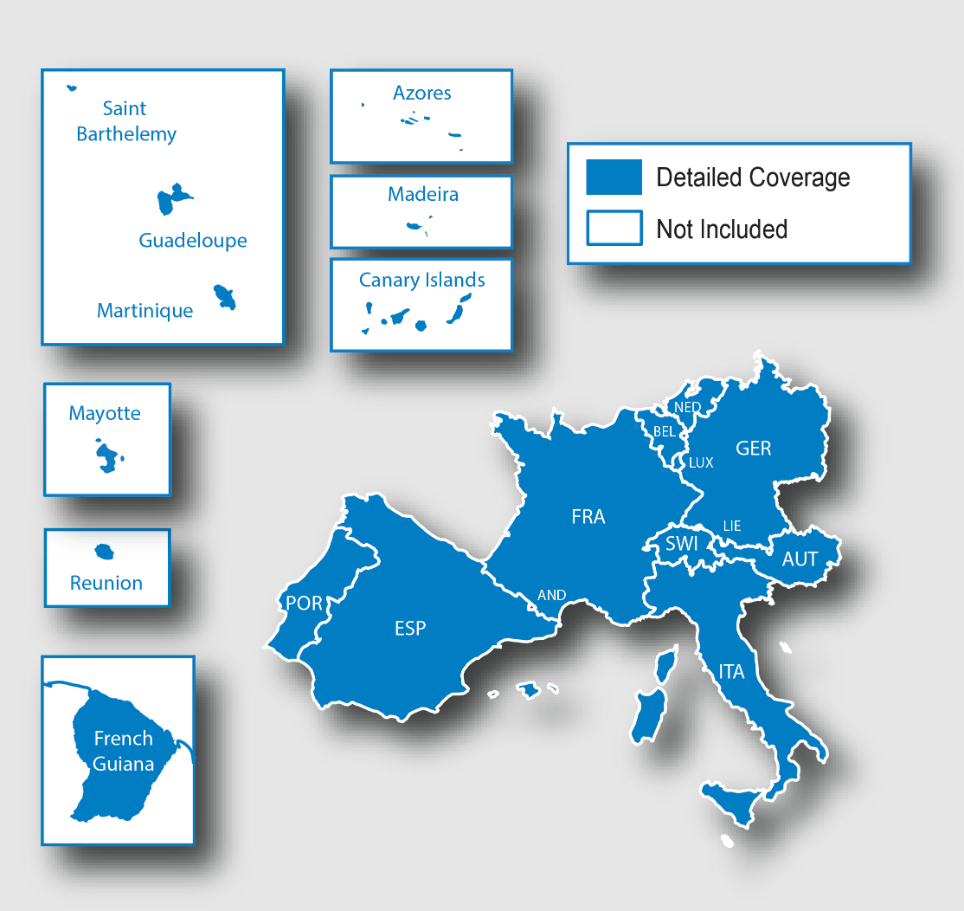 Europe Map Regions Garmin Customer Support