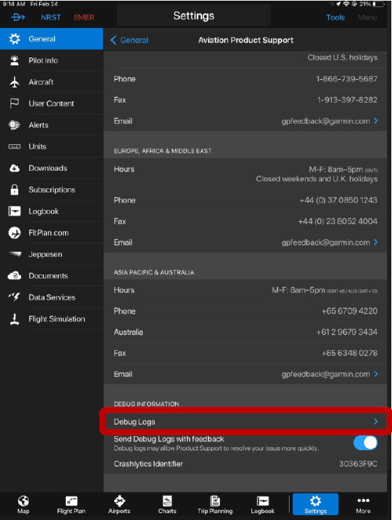Garmin | United States | Aviation Support